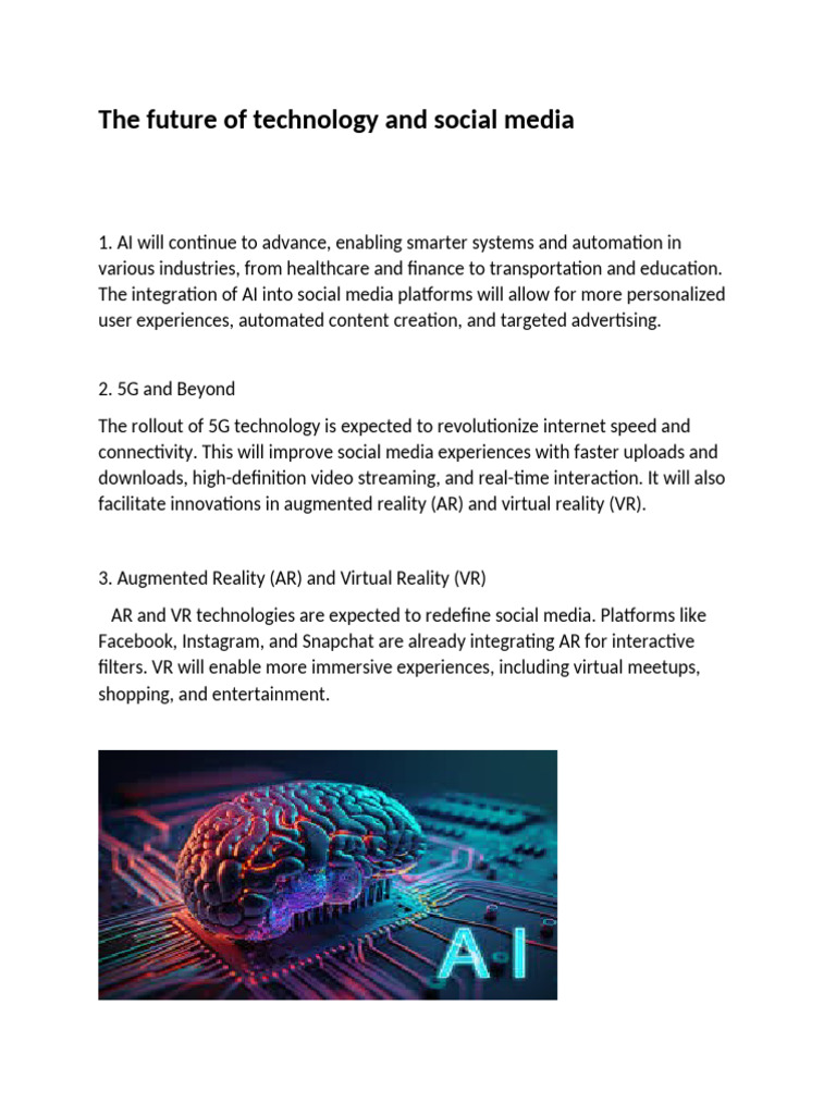 The Future of Technology and Social Media | PDF | Social Media ...