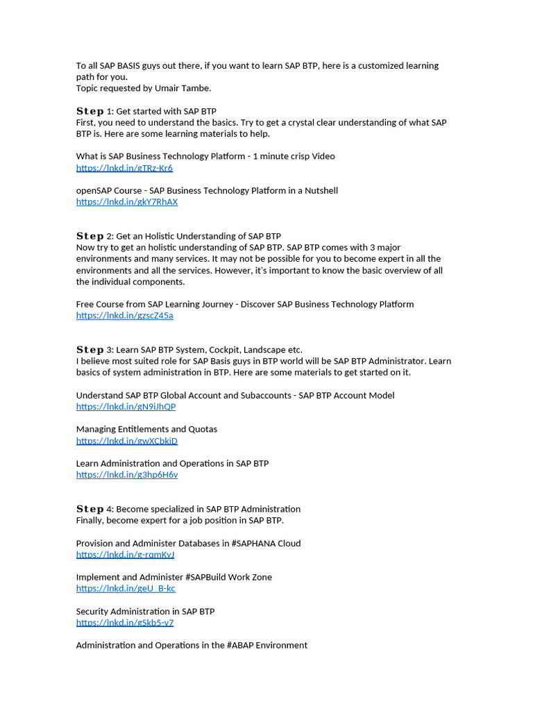 Get Started With SAP BTP | PDF