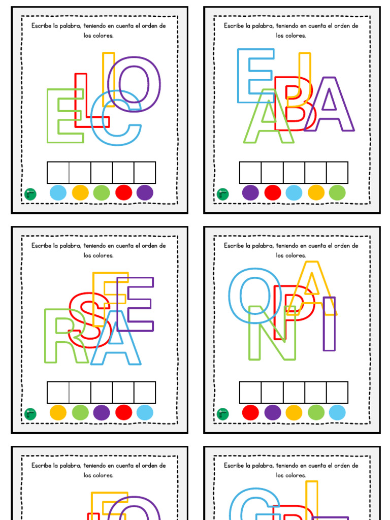 discriminacion-visual-palabras-5-letras-colores | PDF