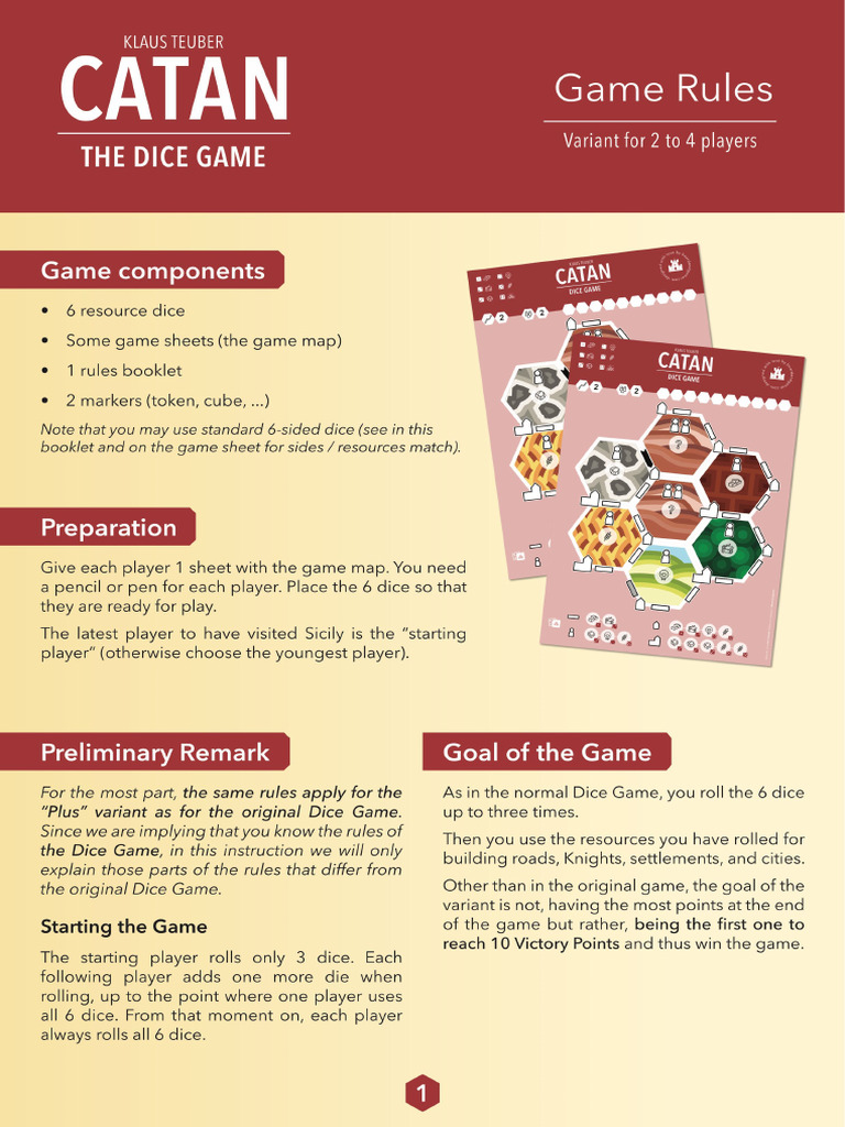 Catan Dice Plus - Rules | PDF