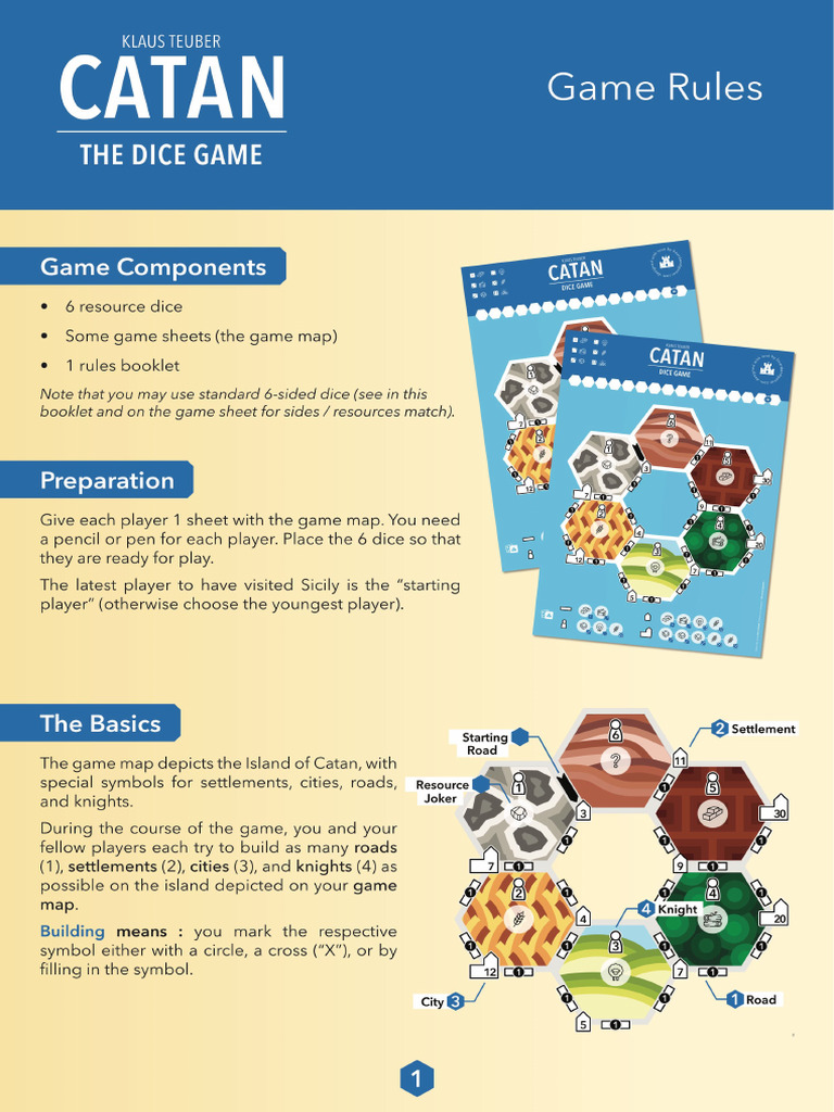 Catan Dice - Rules | PDF