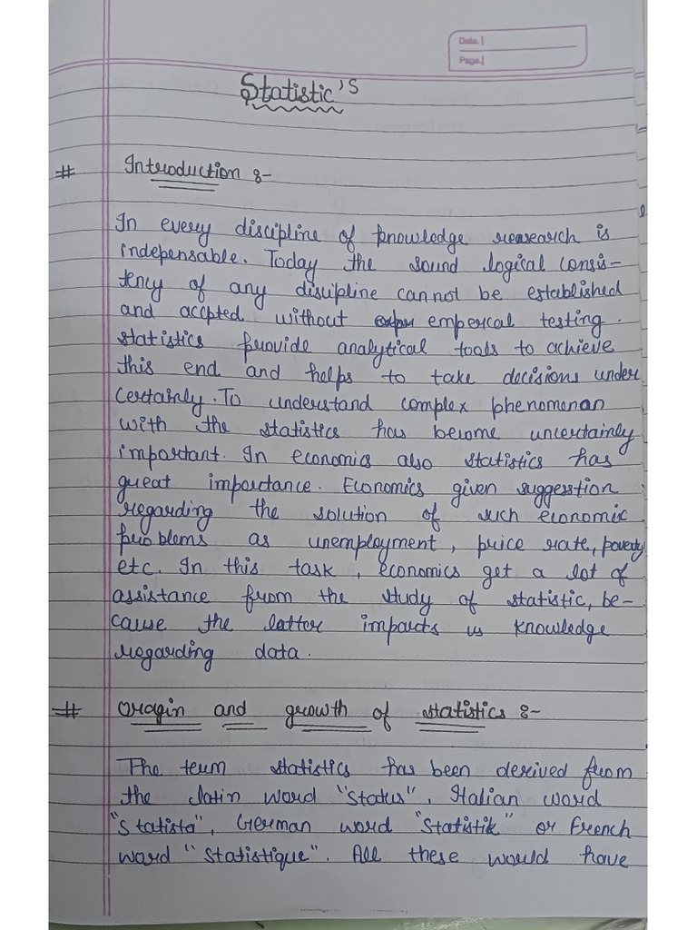 Statistics,-Meaning, Definitions and Limitations | PDF