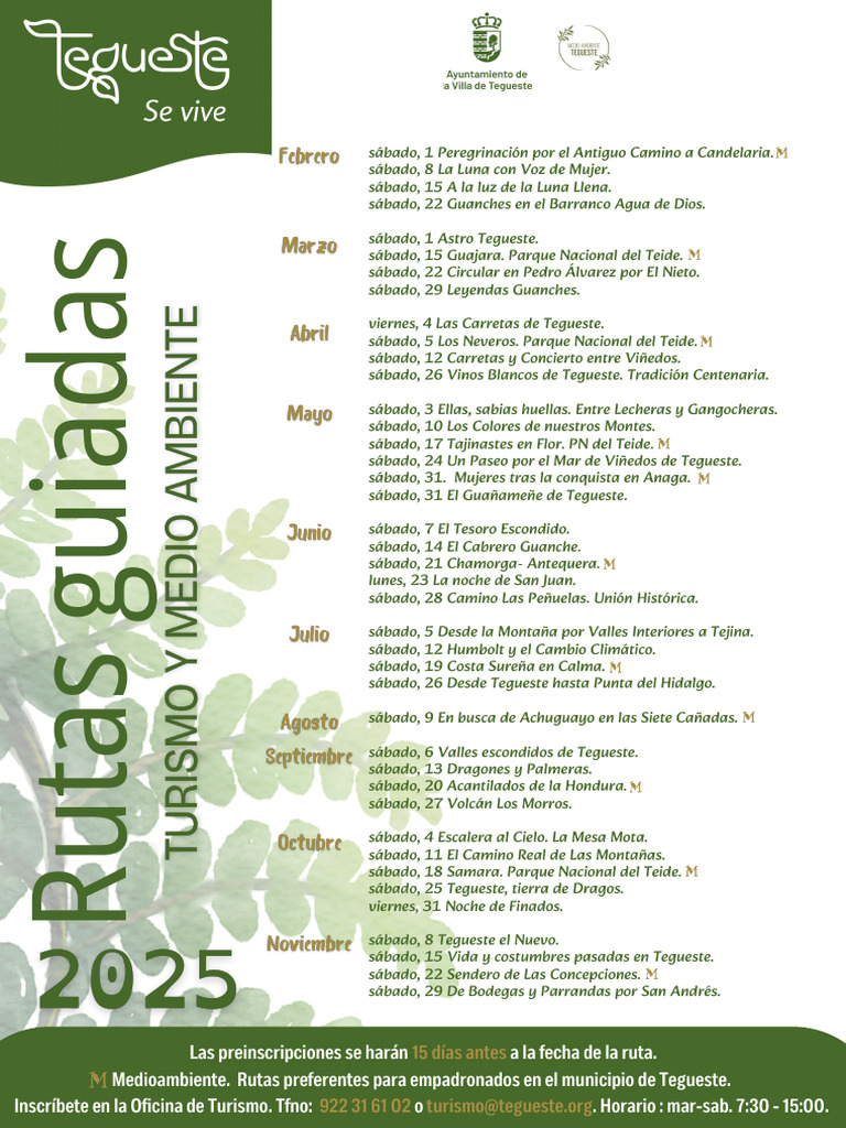 Cartel. Rutas Guiadas. 2025. | PDF