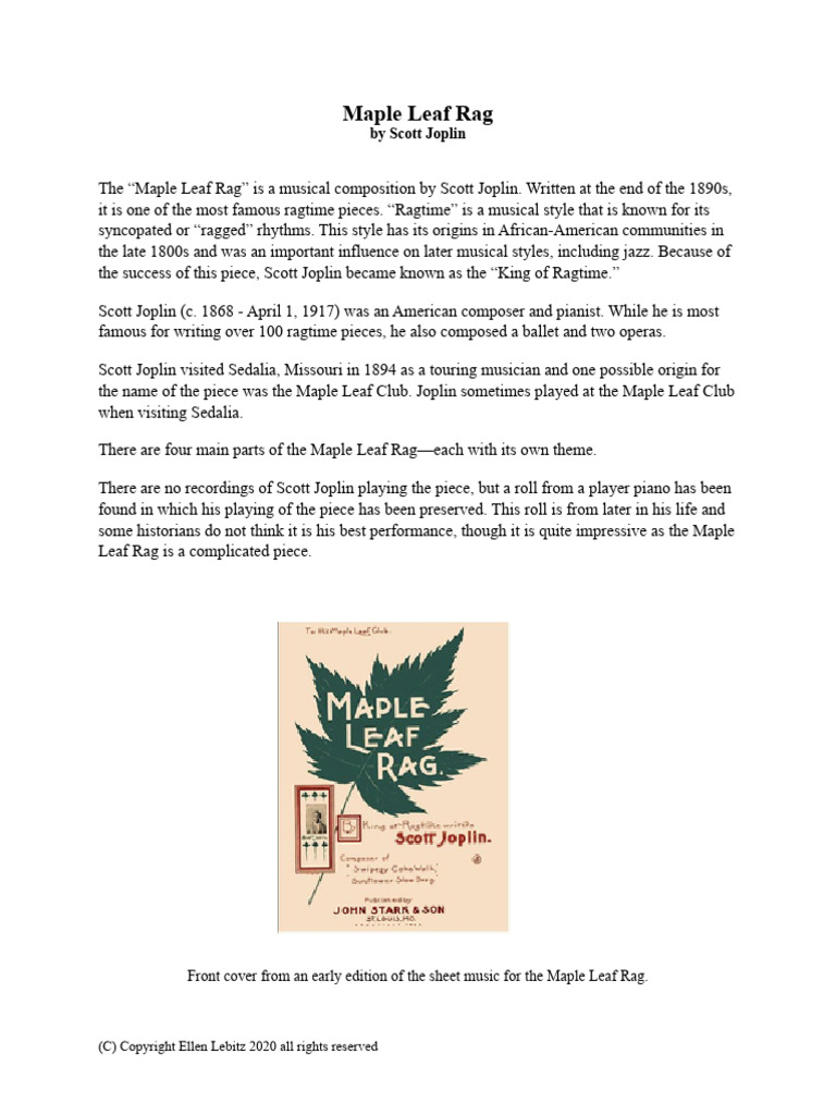 Music - Maple Leaf Rag | PDF