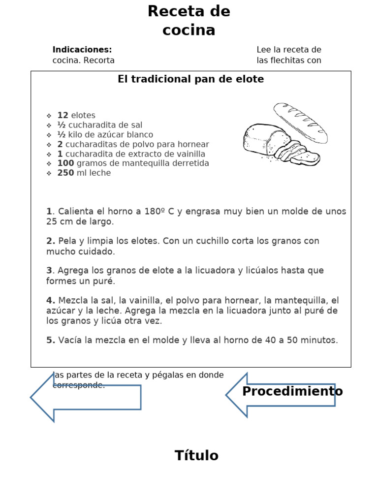 Partes de La Receta de Cocina | PDF