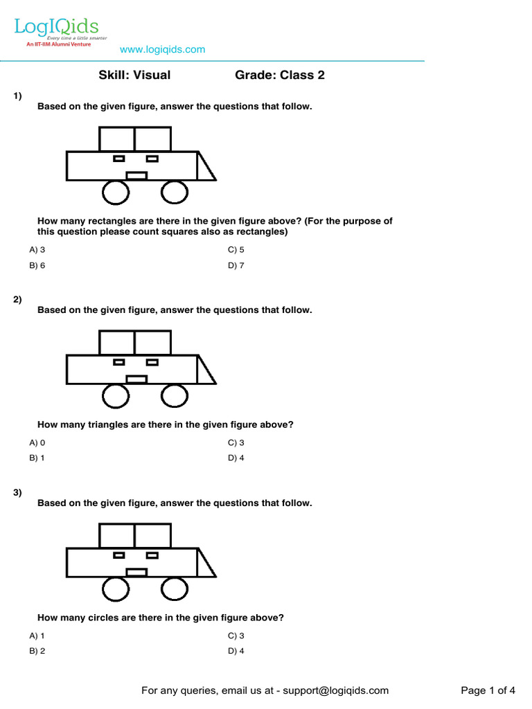 Class 2 - Worksheet No 4 - Visual - Easy | PDF | Rectangle | Shape