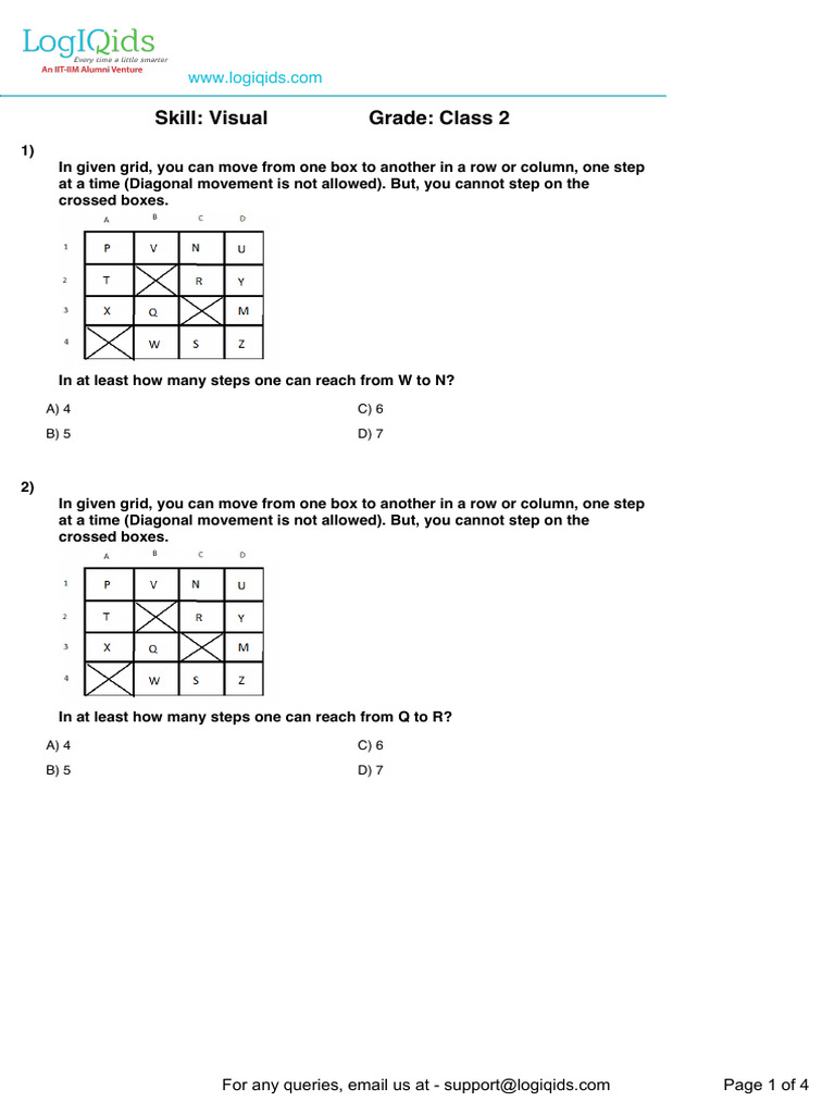 Class 2 - Worksheet No 3 - Visual - Easy | PDF