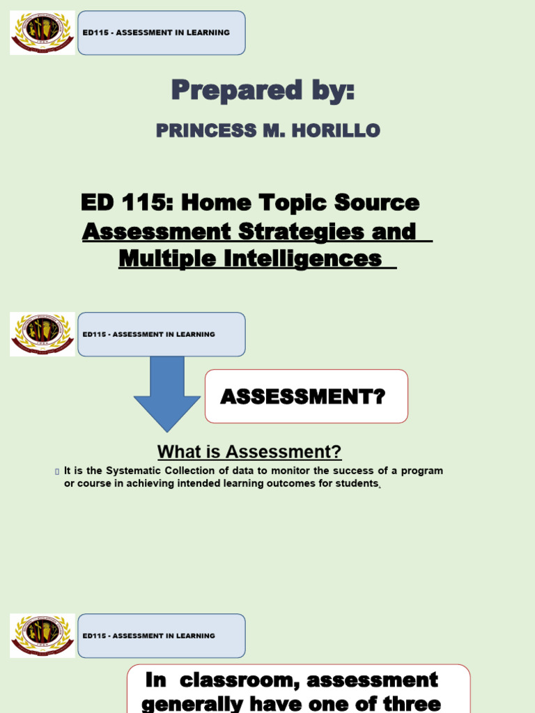 4.8. Assessment Strategies and Multiple Intelligences | PDF | Educational Assessment | Cognition