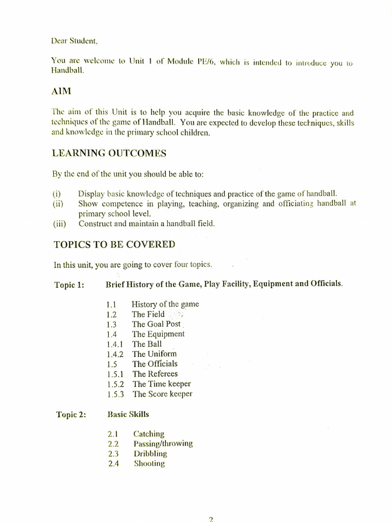 Handball Basic Skills | PDF