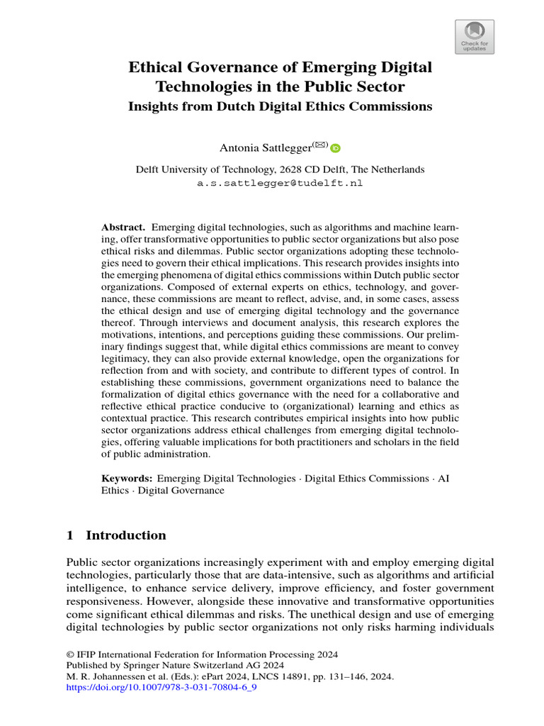 Ethical Governance of Digital Technologies | PDF | Governance ...