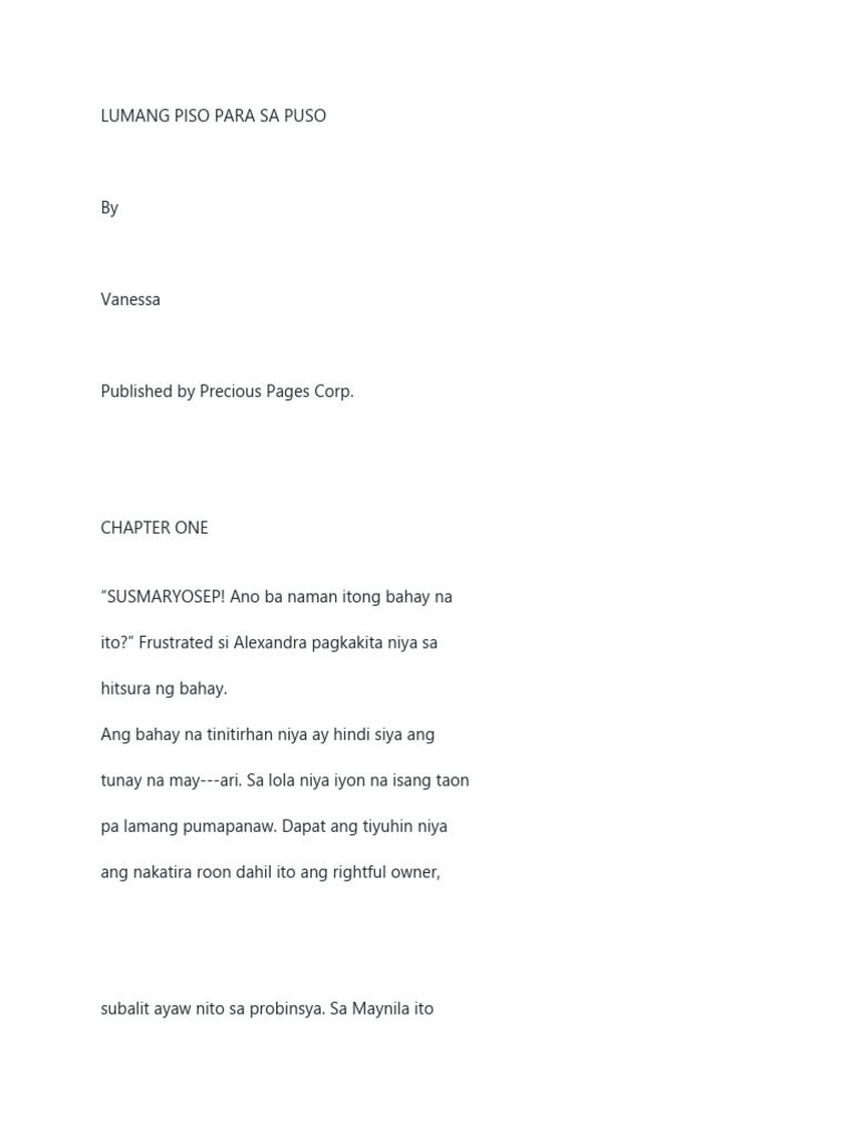 Limang Piso Para Sa Puso by Vanessa | PDF