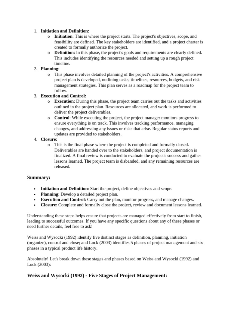 Initiation and Definition | PDF | Feasibility Study | Project Management