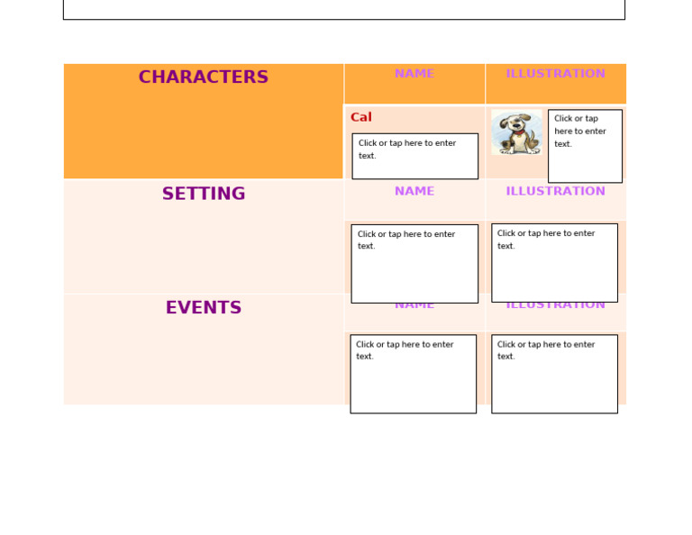 Characters, Setting, Events | PDF