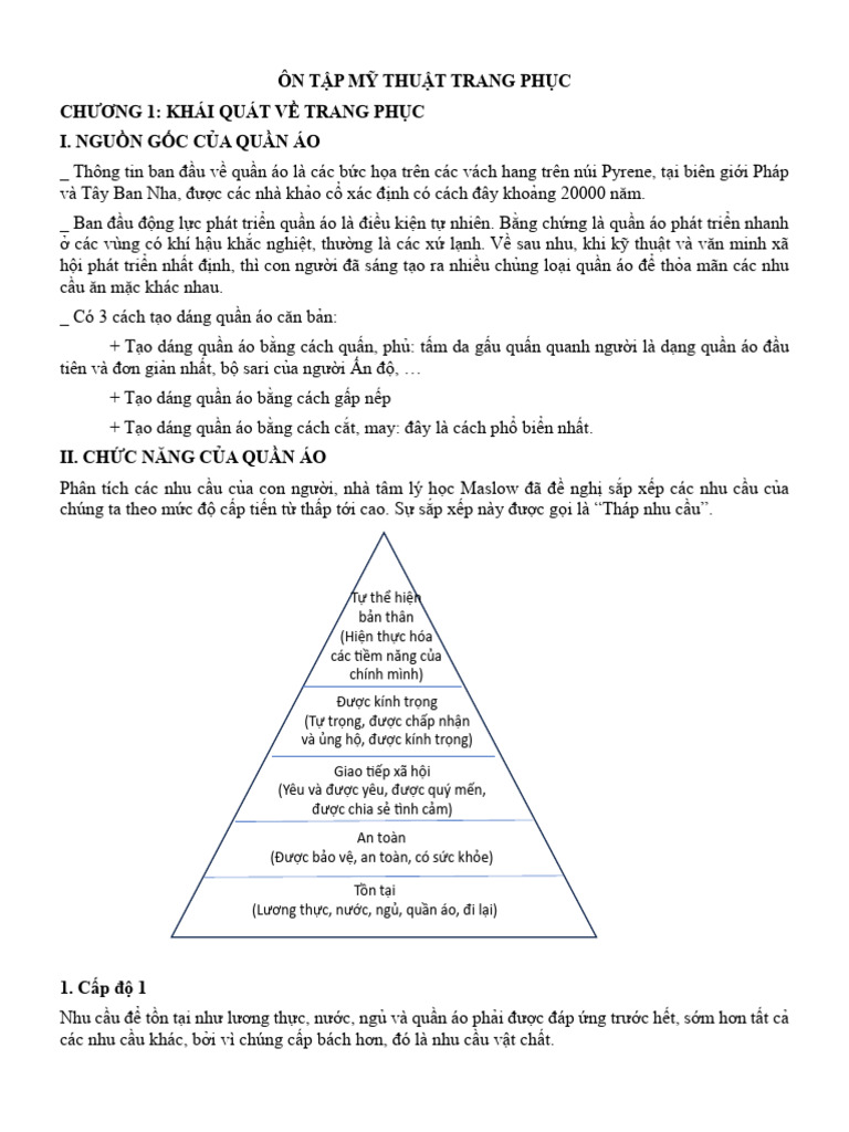 ÔN TẬP MỸ THUẬT TRANG PHỤC KÌ 232 | PDF