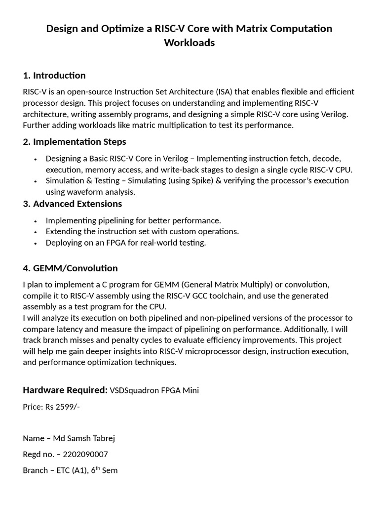 Design and Optimize A RISC | PDF