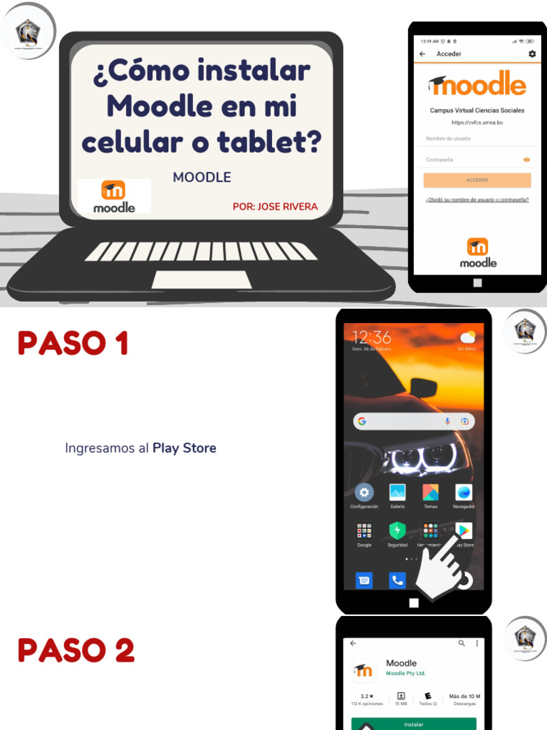 appFCS UMSA ¿Cómo Instalar Moodle en Mi Celular | PDF