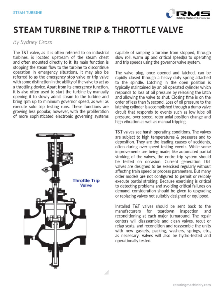 Steam Turbine Trip Throttle Valve | PDF | Valve | Turbine
