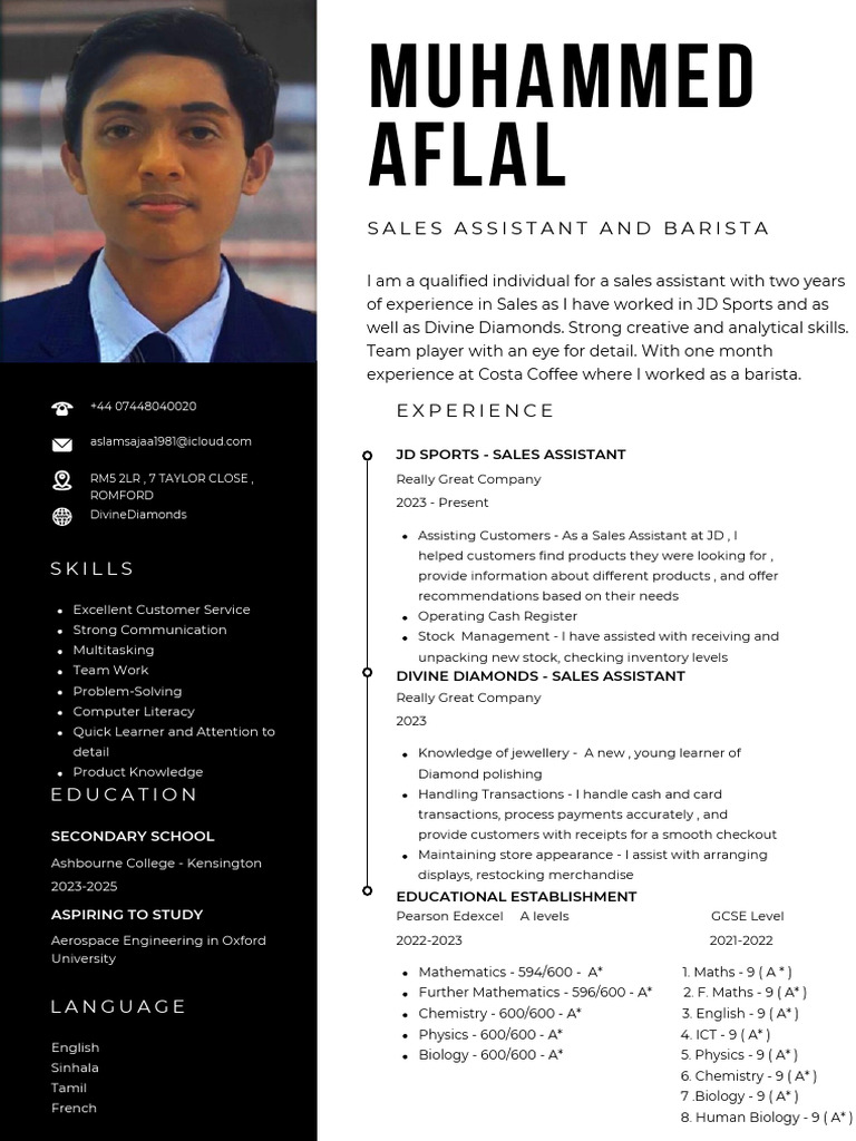 Muhamed Afzal Aslam - 26969020 - CV Library | PDF