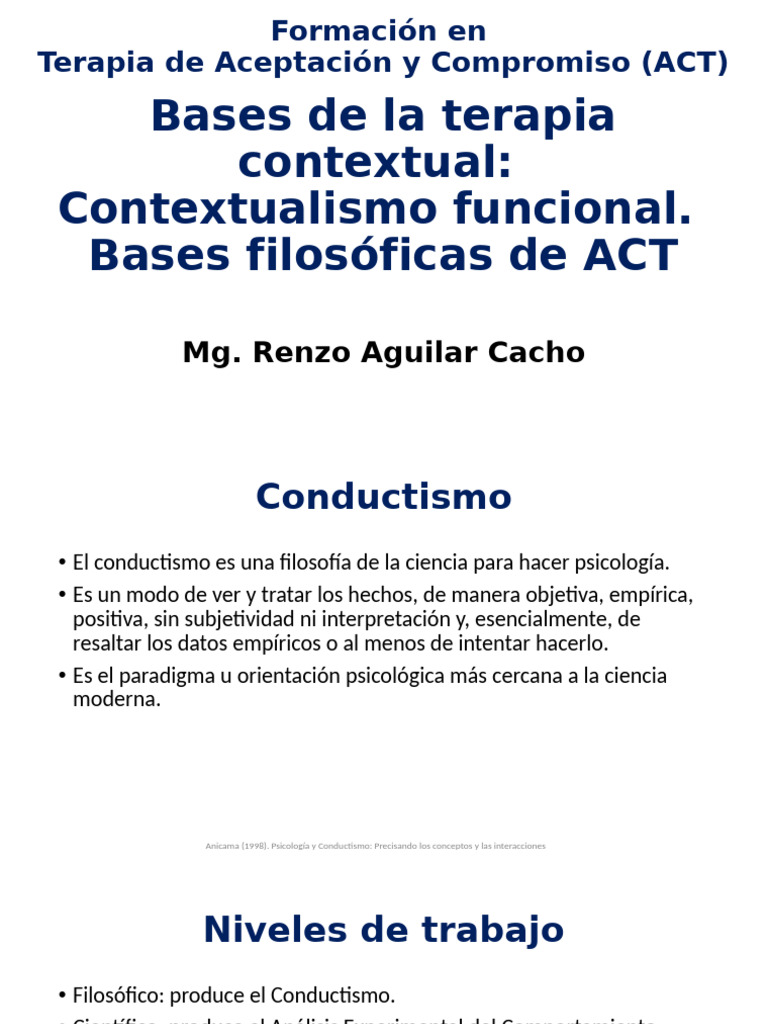 ACT - PPT 1 | PDF | Behaviorismo | Terapia cognitiva