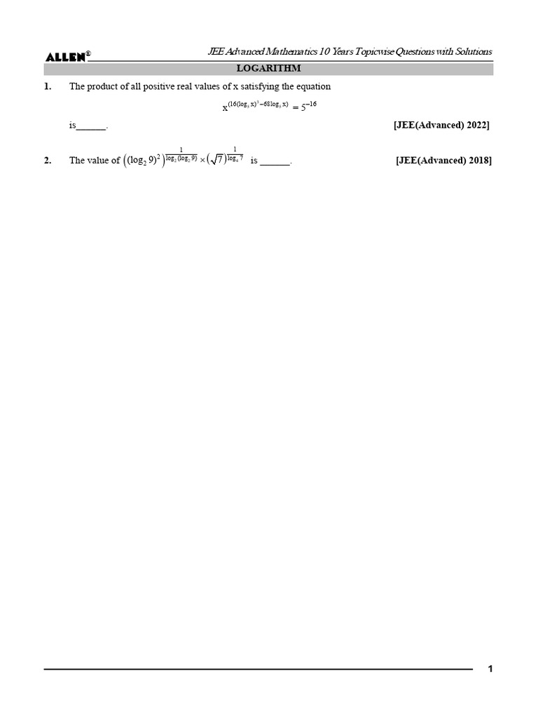 Maths Pyq Advanced | PDF | Matrix (Mathematics) | Determinant