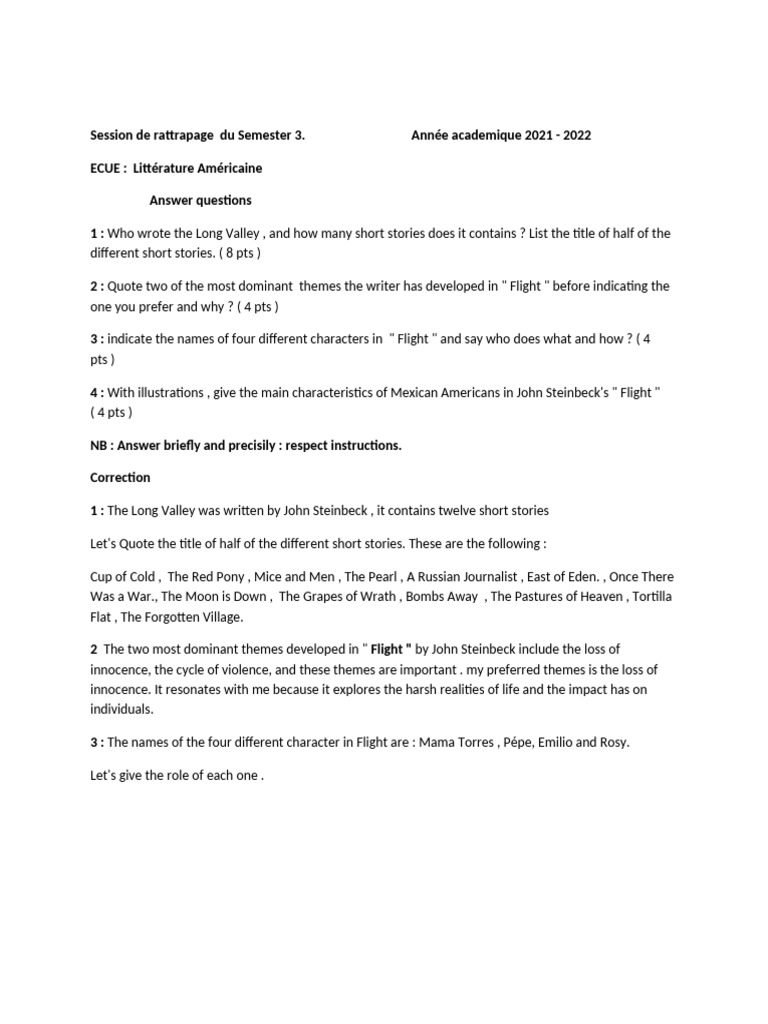 American Literature: Steinbeck's "Flight" Analysis | PDF | Courage | Hero