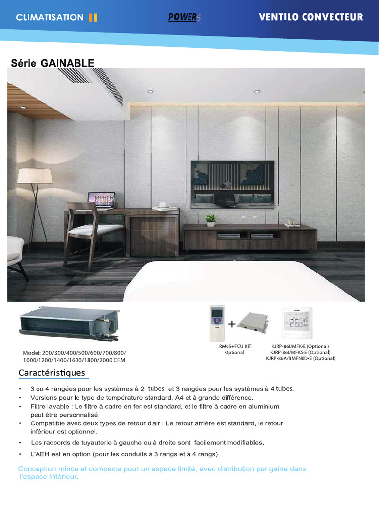 Fiche Technique Ventilo-Convecteur Gainable | PDF