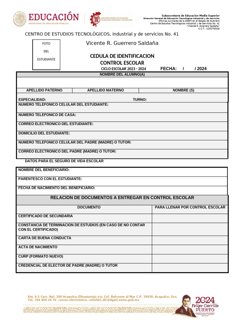 Formato Cedula Identificacion 2024 | PDF | Gobierno y personalidad | Control de acceso