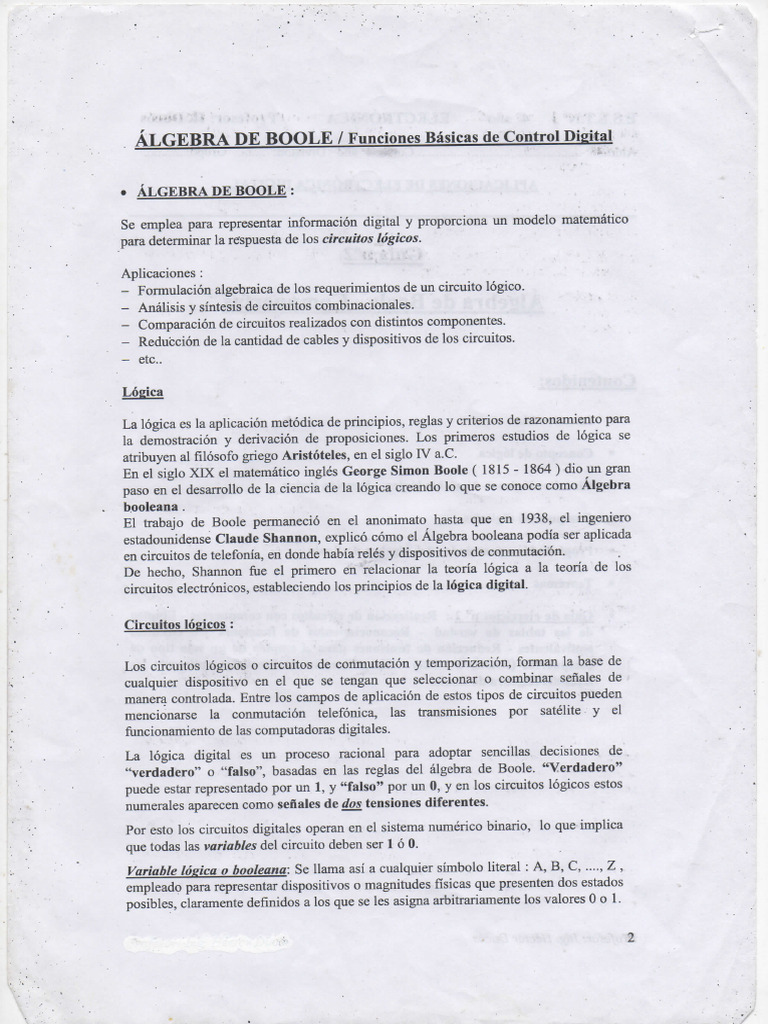 Algebra de Boole | PDF
