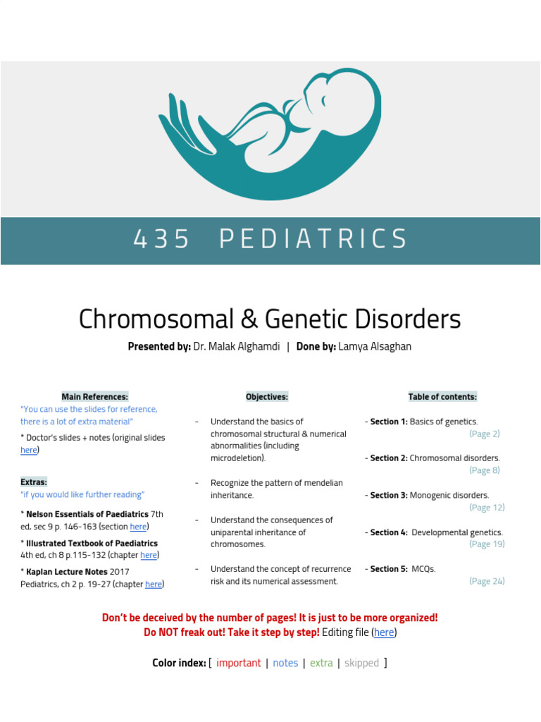 Chromosomal & Genetic Disorders of Child | PDF | Genetic Disorder | Biology