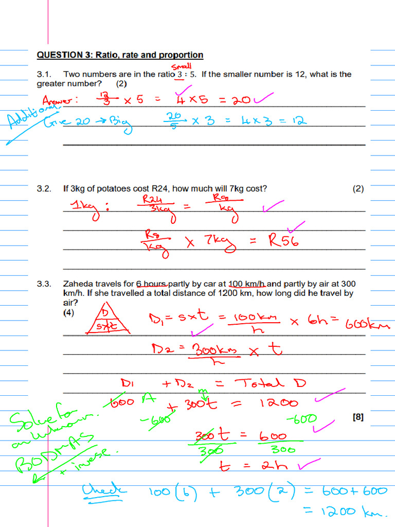 Grade 9 Revision Test Corrections - Annotated | PDF