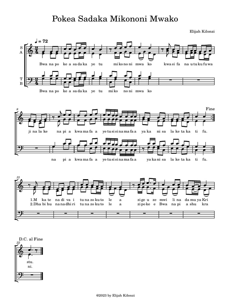 1709377894 Pokea Sadaka Mikononi Mwako | PDF