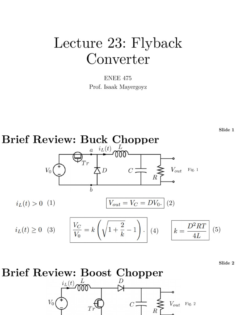 Lec 23 - Flyback Converter | PDF