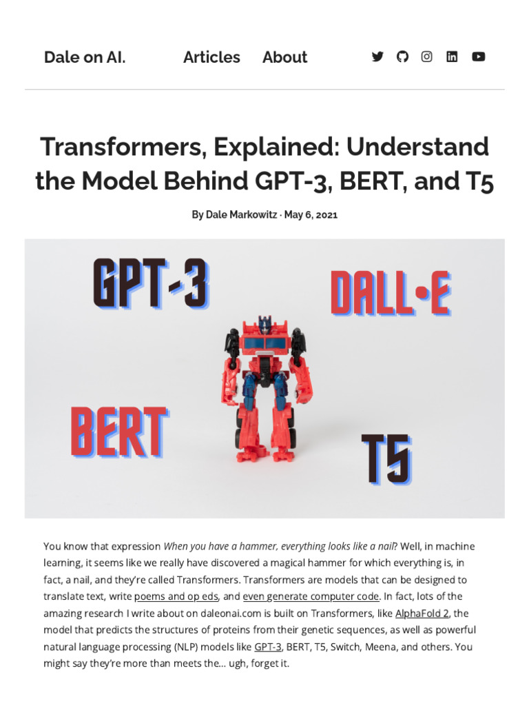 2022-markowitz-Transformers, Explained_ Understand the Model Behind GPT-3, BERT, and T5 | PDF ...