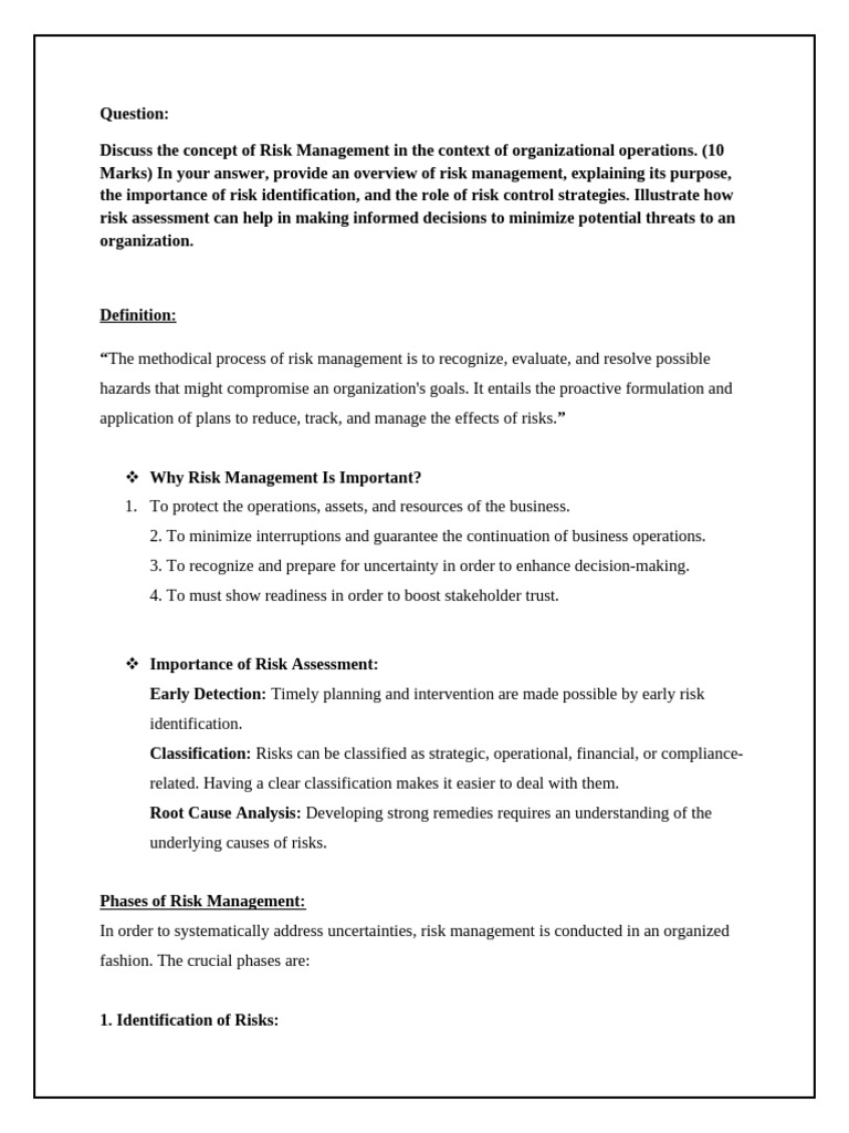 Risk Management Framework Overview | PDF | Risk | Risk Management