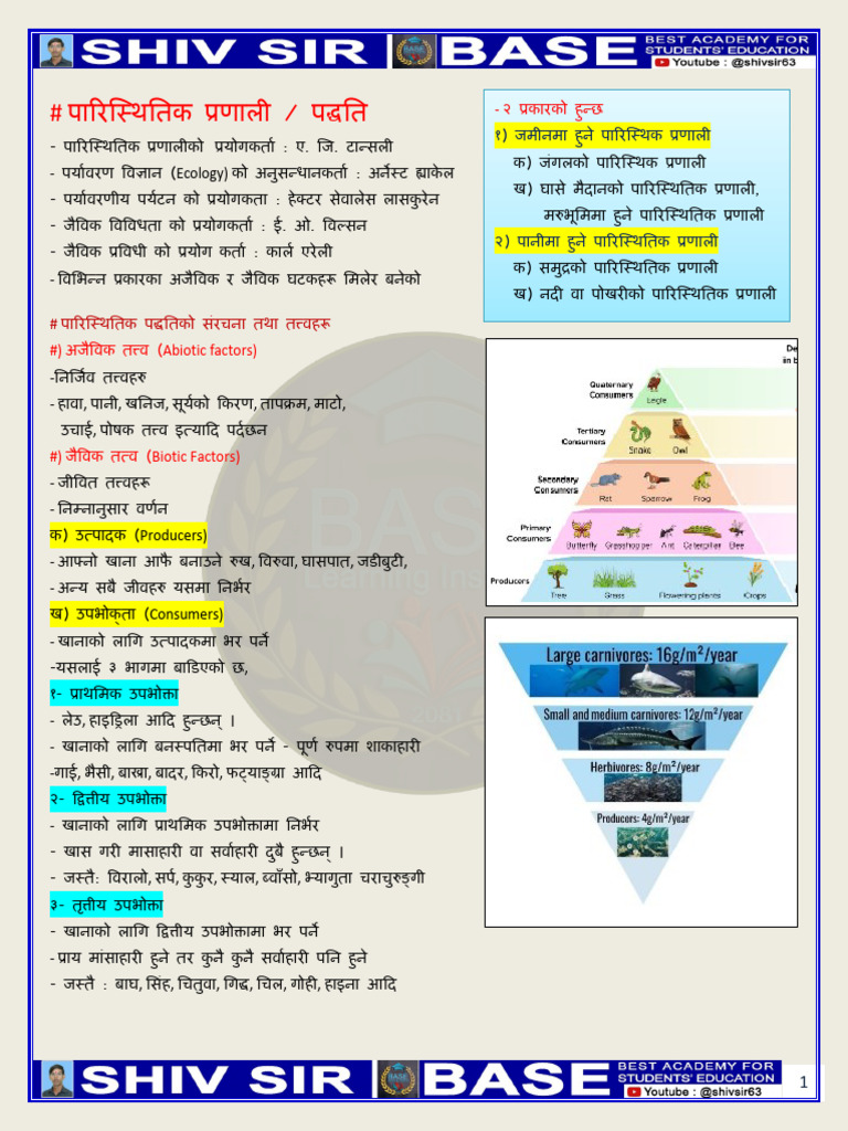 Ecosysytem and Biodiversity | PDF