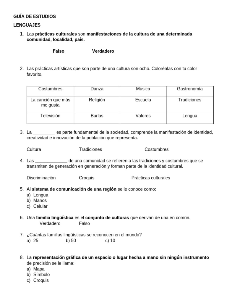 Guía Leng | PDF | Tradiciones