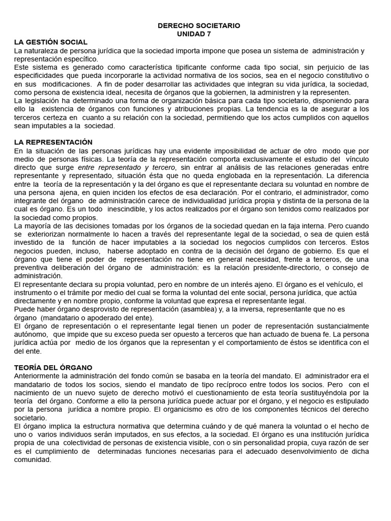 Resumen - Derecho Societario - U7 | PDF | Sociedad de responsabilidad limitada | Business