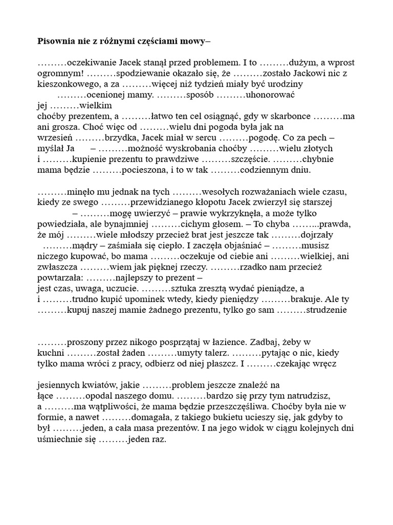 Dyktando Z Nie | PDF