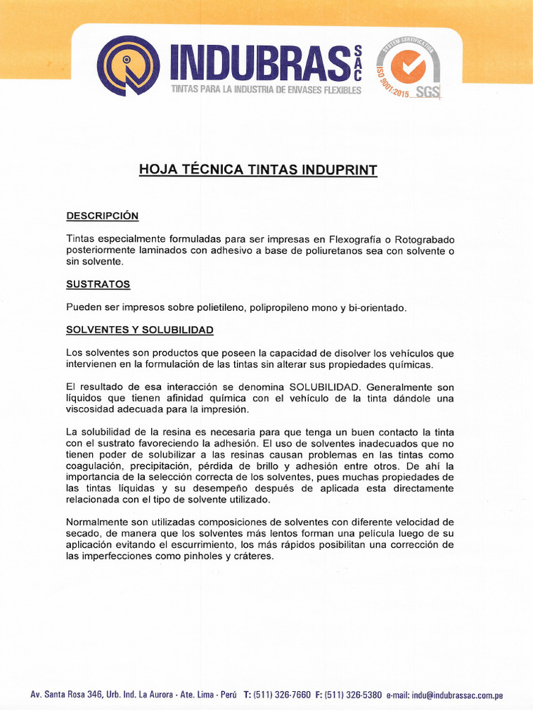 Hoja Técnica Induprint - v05 | PDF