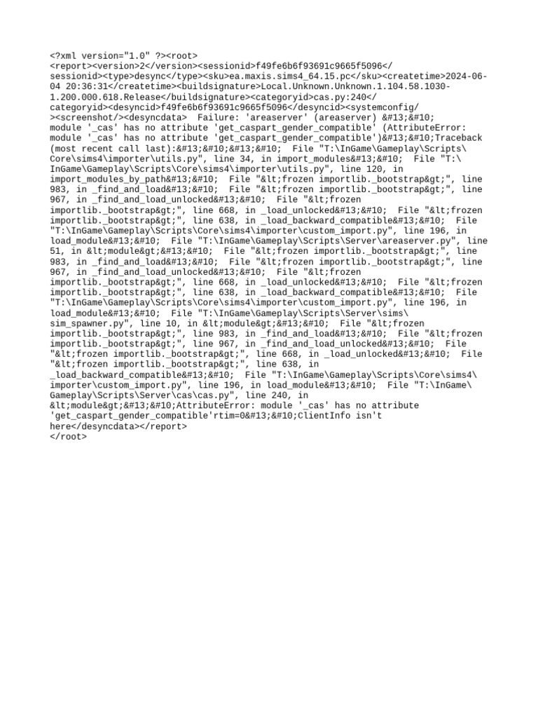 Sims 4 Desync Report Analysis | PDF