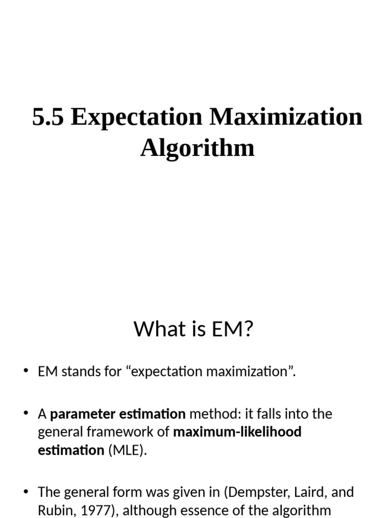 Expectation Maximization Pdf Statistical Theory Statistical Models