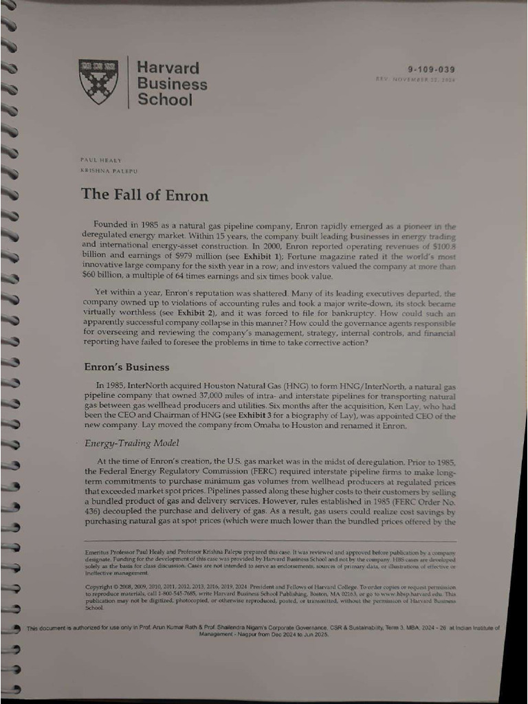 CSR_Fall of Enron | PDF