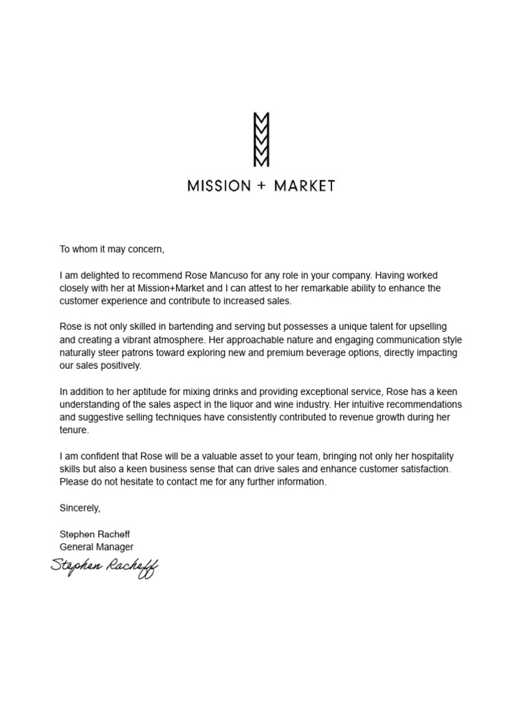 Racheff Recommendation 2 | PDF