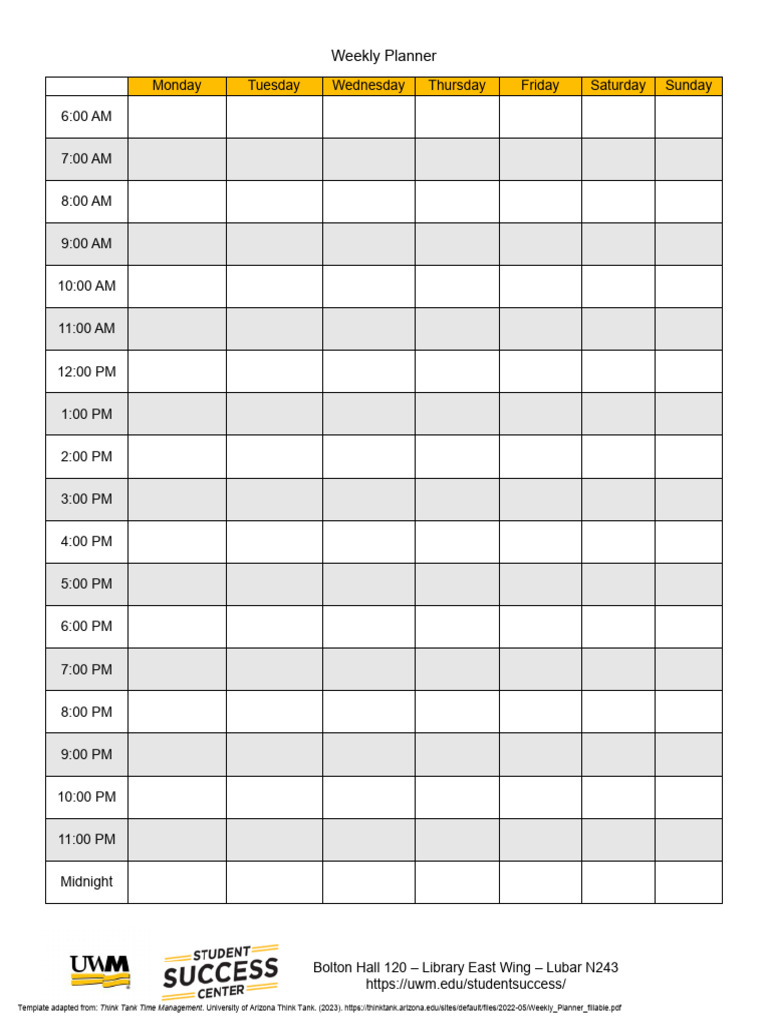 Time Management Weekly Planner | PDF