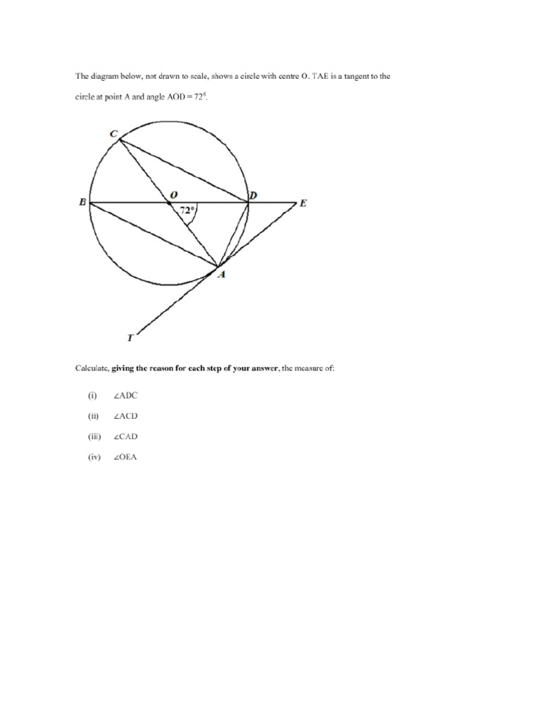 Circle Theorem Worksheet | PDF
