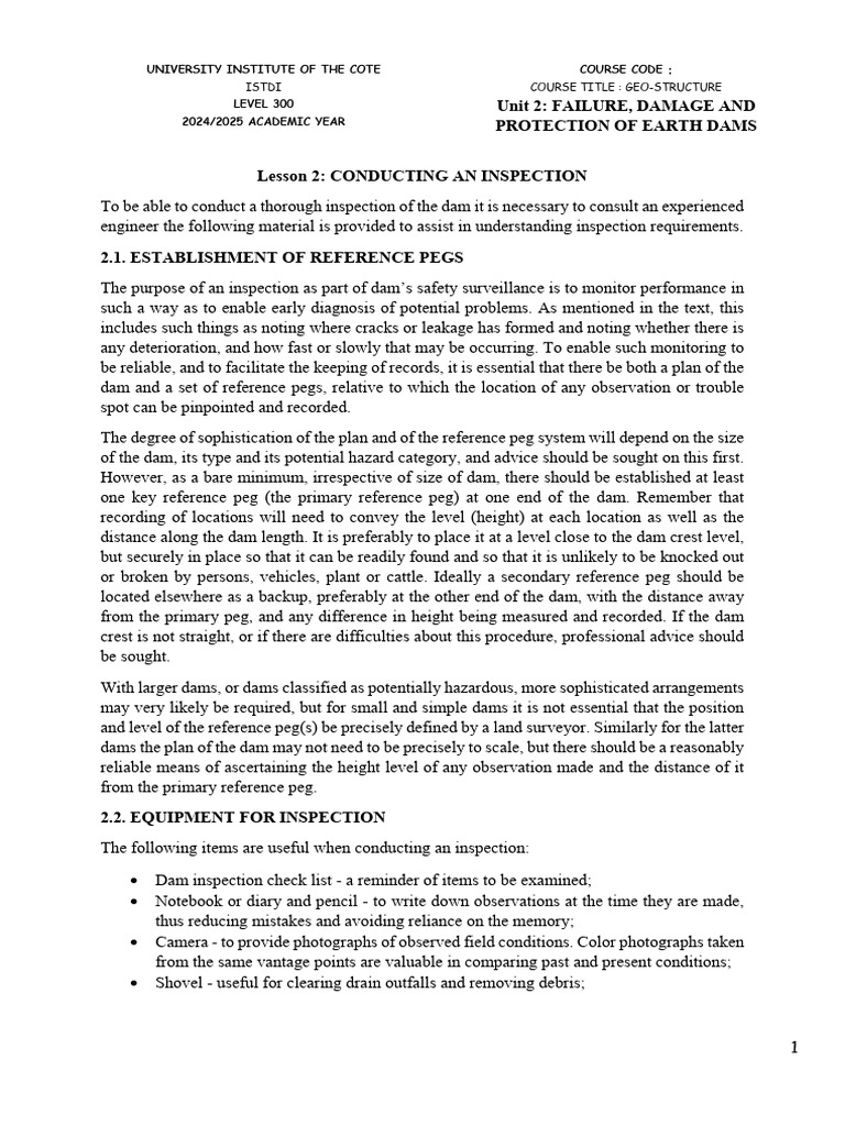 Failure, Damage and Protection of Earth Dams 2 | PDF | Dam | Spillway
