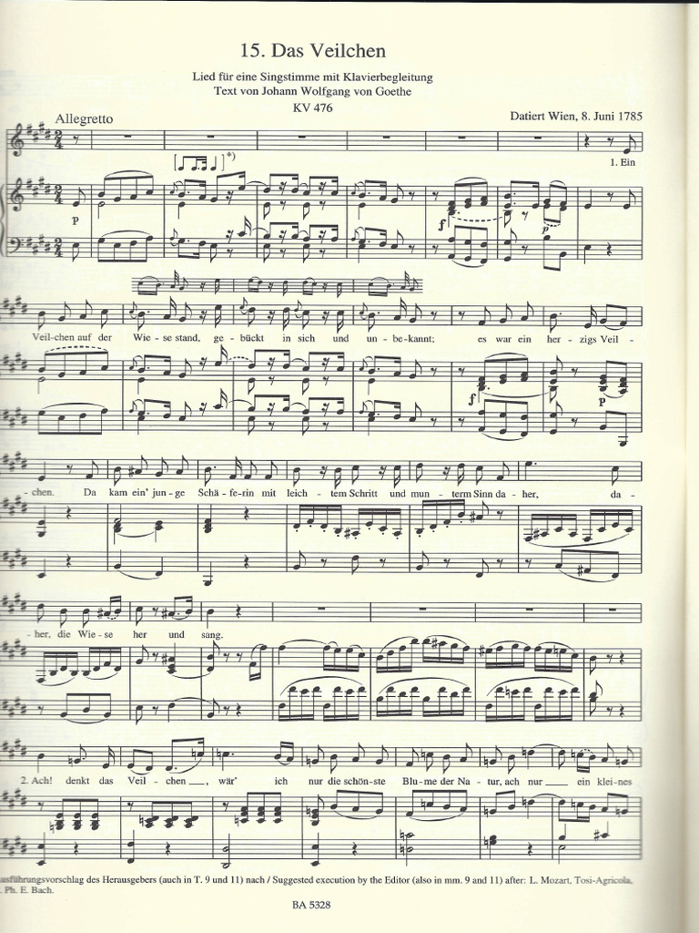 Mozart Das Veilchen | PDF