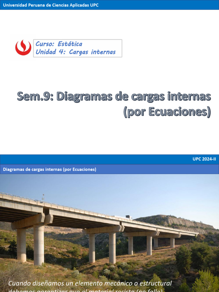 Sem09a - Diagramas de Cargas Internas (Por Ecuaciones) | PDF | Viga (Estructura) | Física