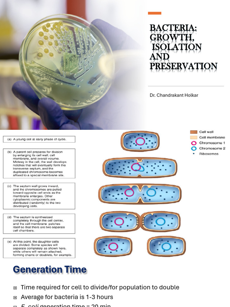 V1 - Bacteria-Growth Curve - Isolation and Preservation - CH | PDF ...