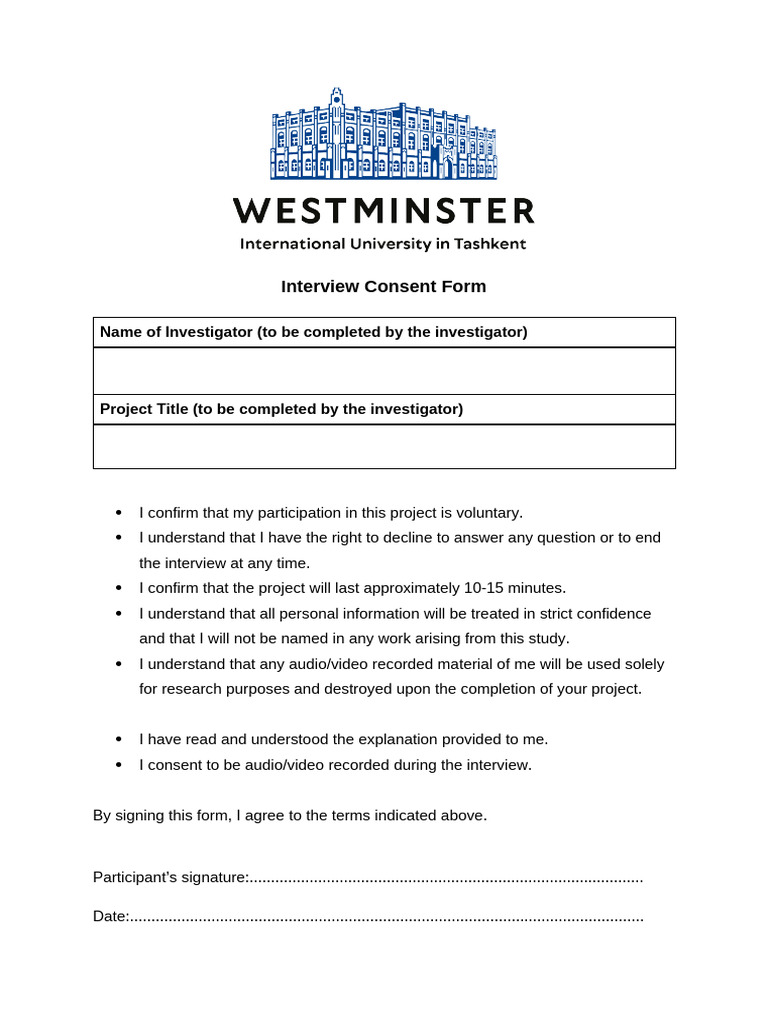 Interview Consent Form for Research | PDF